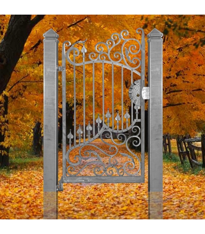 Portillon fer forgé DIANA 1,1m carré de 16x16mm ouverture dr